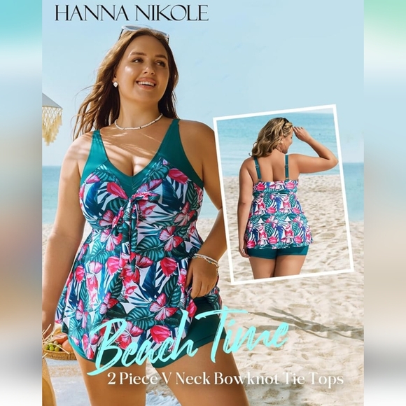 Hanna Nikole | Swim | Hanna Nikole Plus Size Tropical Floral Tankini ...
